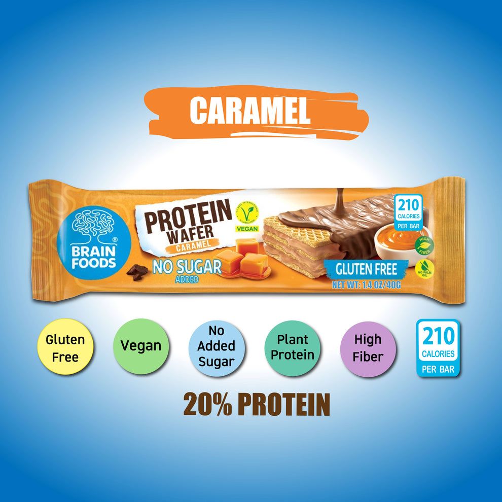 BRAIN FOODS - Caramel Protein Wafers – Food Fight! Grocery