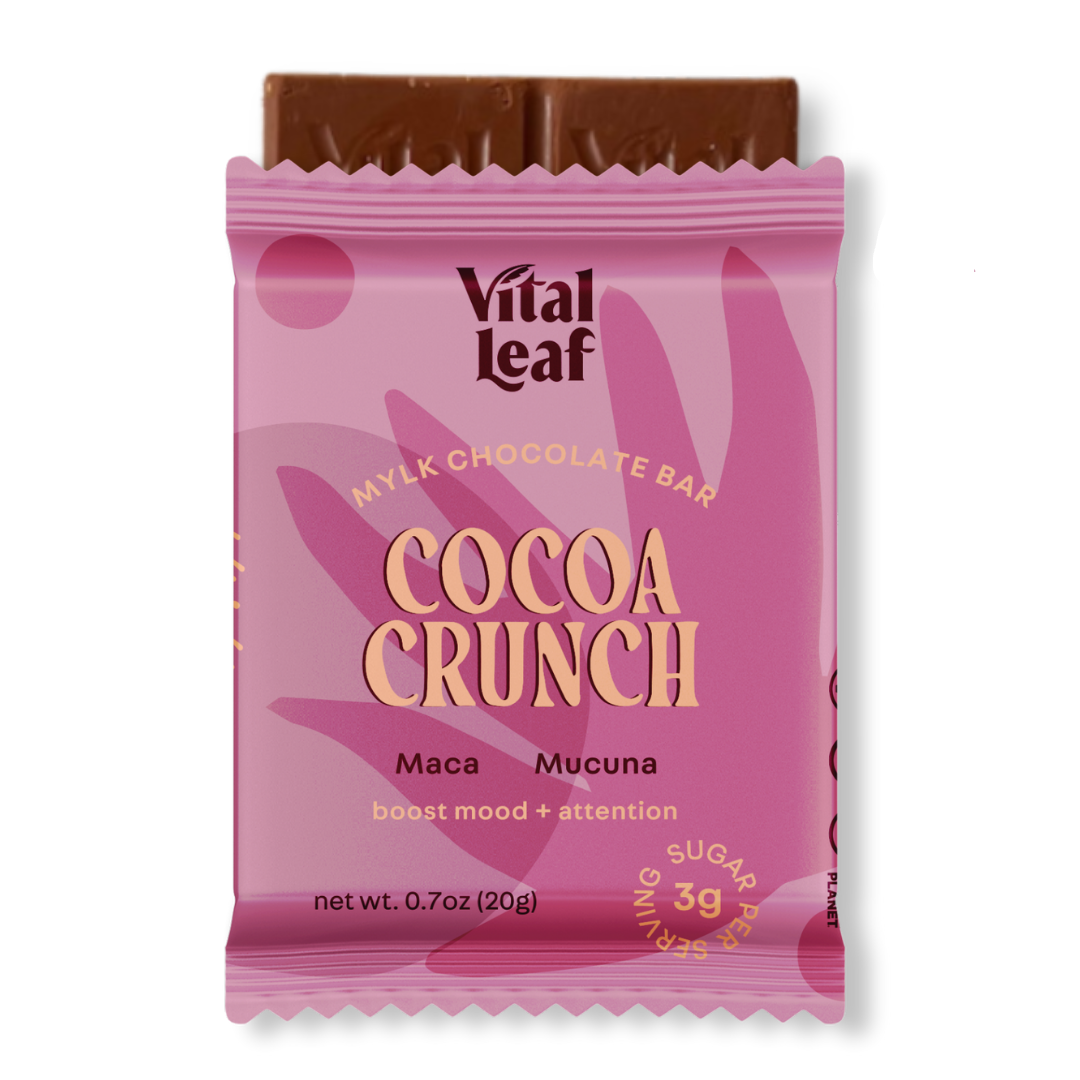 Vital Leaf - Cocoa Crunch Mylk Chocolate Mini Bar | Maca + Mucuna ...
