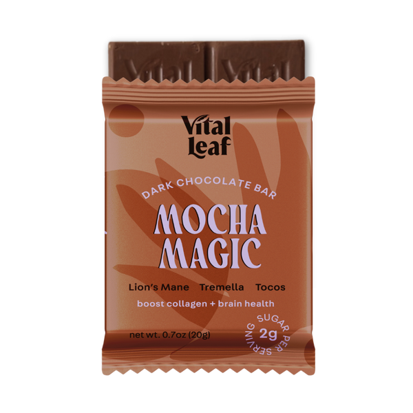 Vital Leaf - Mocha Magic Dark Chocolate Mini Bar | Lion's Mane + Treme ...