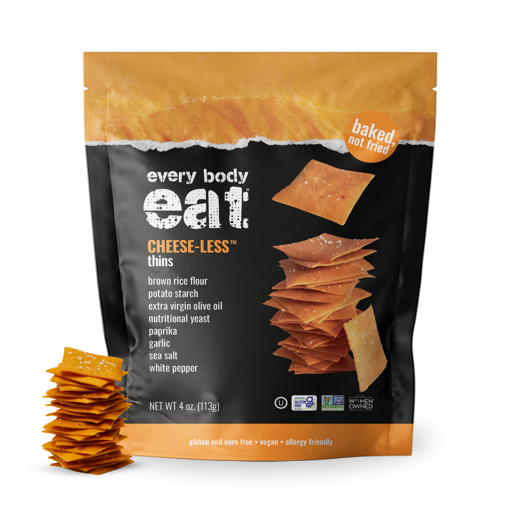 Every Body Eat® - Cheese-Less Snack Thins 4oz – Food Fight! Grocery
