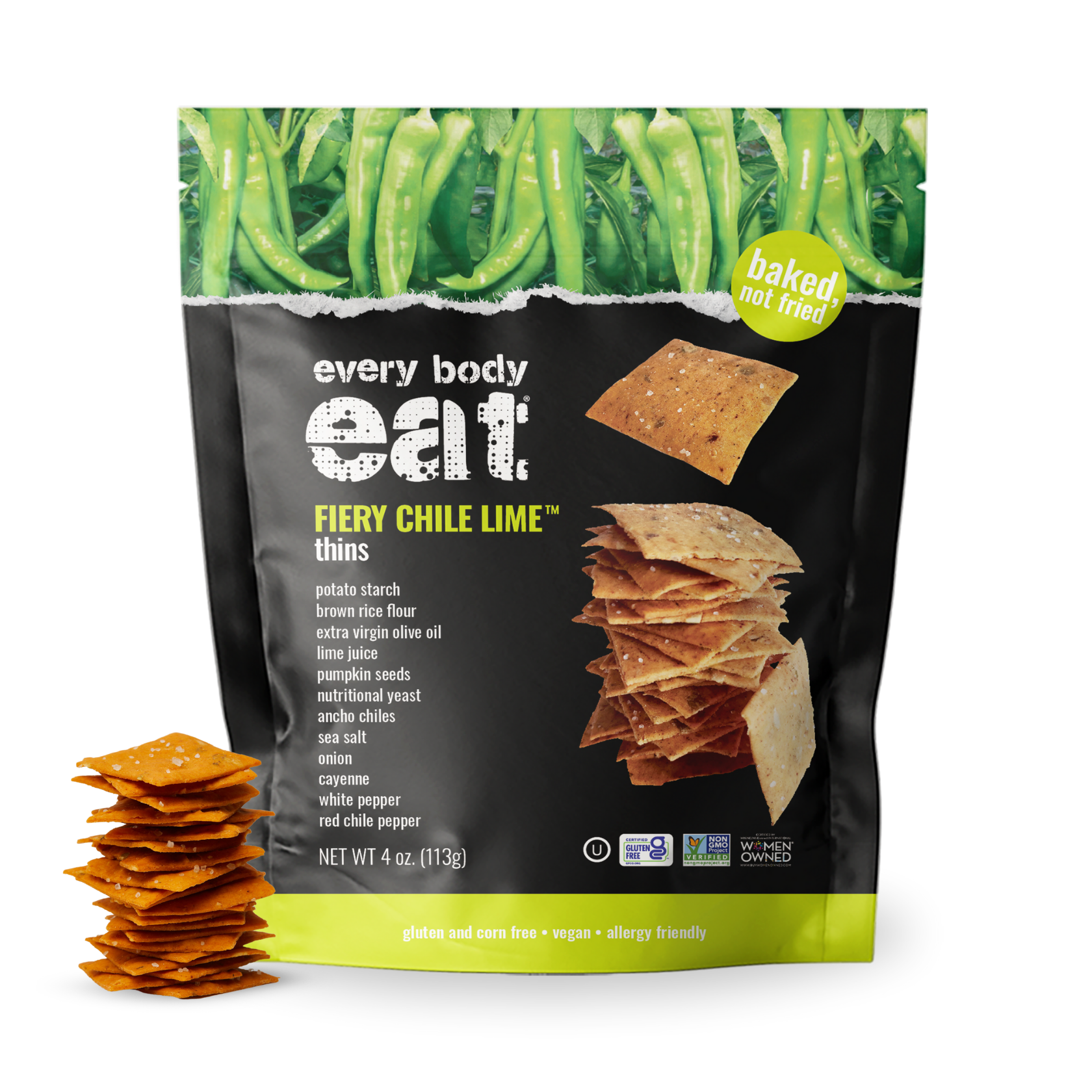 Every Body Eat® - Fiery Chile Lime Snack Thins 4oz – Food Fight! Grocery